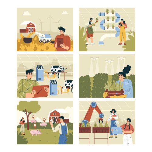 Modern farming agriculture equipment Royalty Free Vector