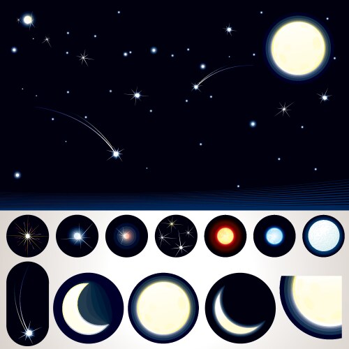 Moon and Stars Vector Images (over 170,000)
