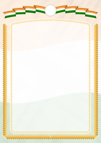 Horizontal frame and border with india flag Vector Image