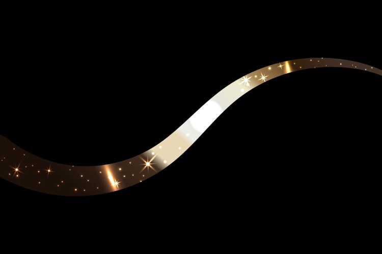 Golden glitter wave or gold sparkling light spiral