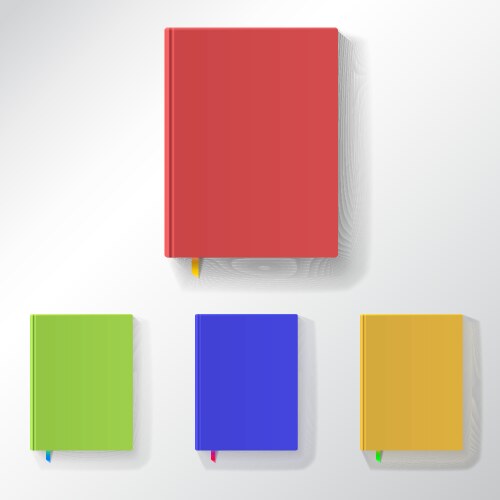 Set blank book cover template Royalty Free Vector Image