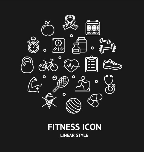 Fitness workout sign Royalty Free Vector Image