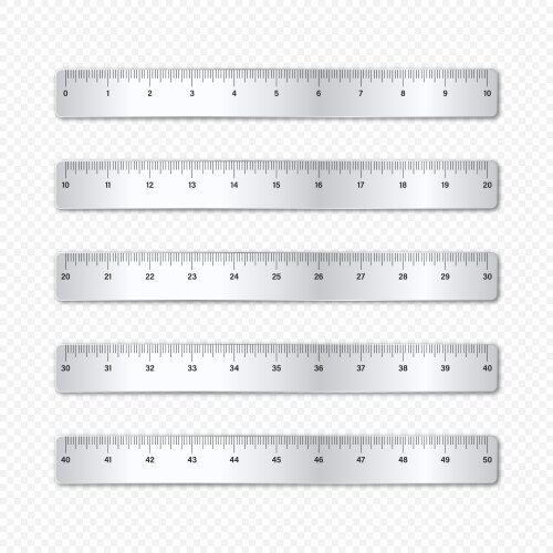 Realistic metal ruler markup for 10 inches Vector Image