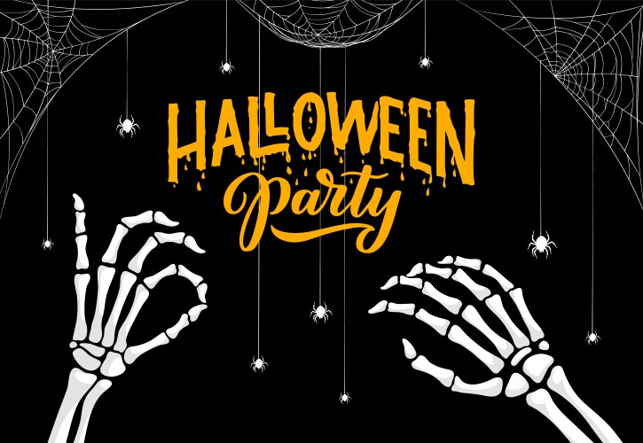 Halloween Skeleton Banner Royalty Free Vector Image