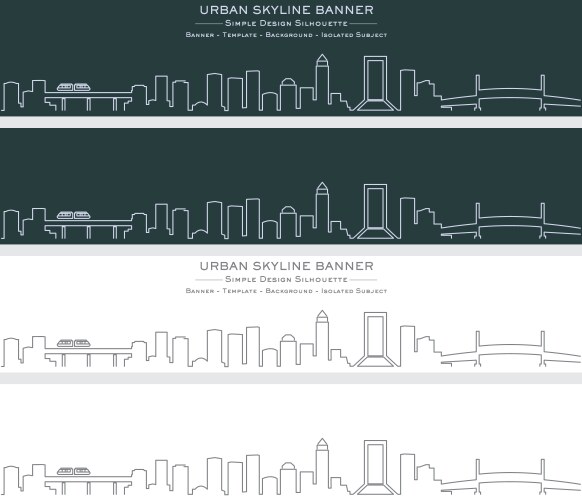 Key west single line skyline profile banner Vector Image