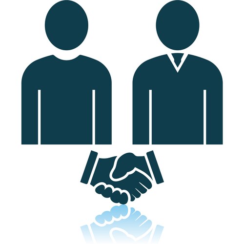 Two man making deal icon Royalty Free Vector Image