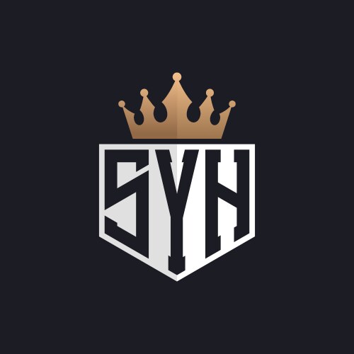 Luxury ffe logo with crown elegant initials Vector Image