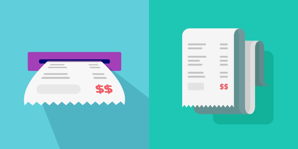 Receipt bill paper invoice Royalty Free Vector Image