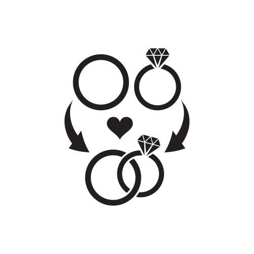 Wedding rings Royalty Free Vector Image - VectorStock