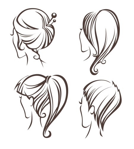Beautiful woman hairstyle view from back Vector Image
