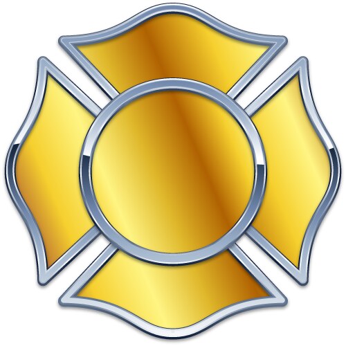 Fire rescue logo base gold with dark blue trim Vector Image