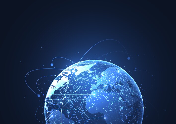 Global network connection world map point Vector Image