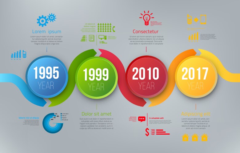 Timeline infographics template workflow process Vector Image