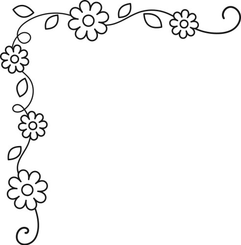 Spring floral corner borders flower page Vector Image