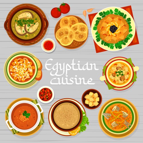 Egyptian food restaurant menu template Royalty Free Vector