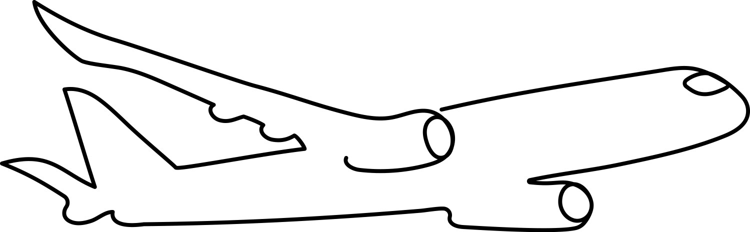 Outline jet passenger aircraft Royalty Free Vector Image