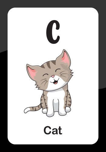 Cat Flash Card Vector Images (over 120)