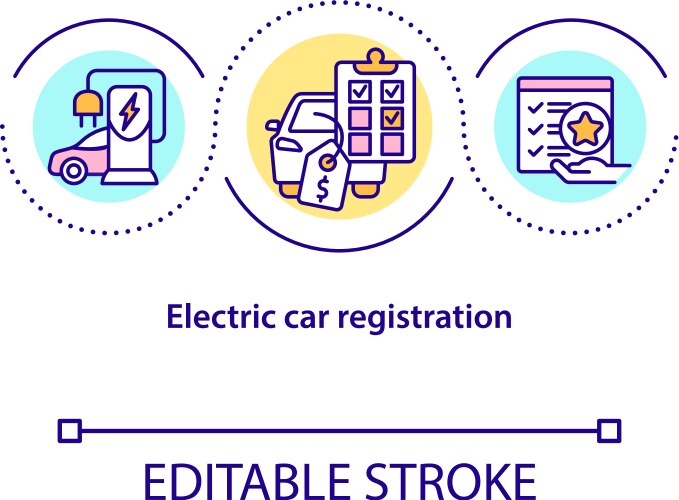 Registration flat line icon set Royalty Free Vector Image