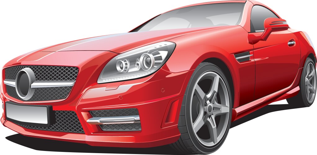 Red hot european style sports-car cartoon Vector Image