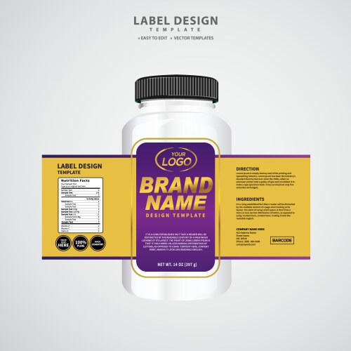 Label and packaging template design Royalty Free Vector