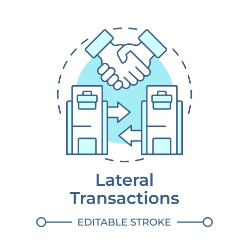 Lateral transactions multi color concept icon Vector Image