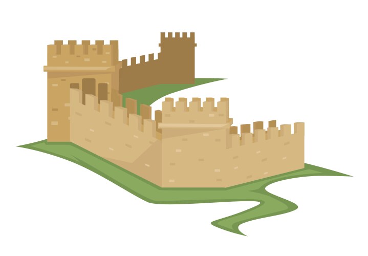 Great wall china in cartoon style isolated Vector Image