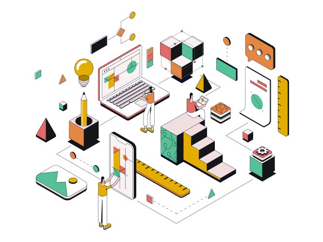 Modern isometric design - ui Royalty Free Vector Image