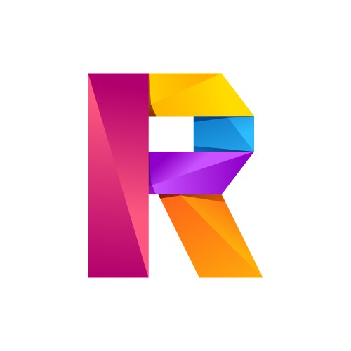 W letter one line colorful logo design template Vector Image