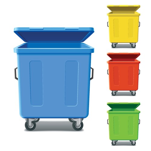 Six colorful bins Royalty Free Vector Image - VectorStock