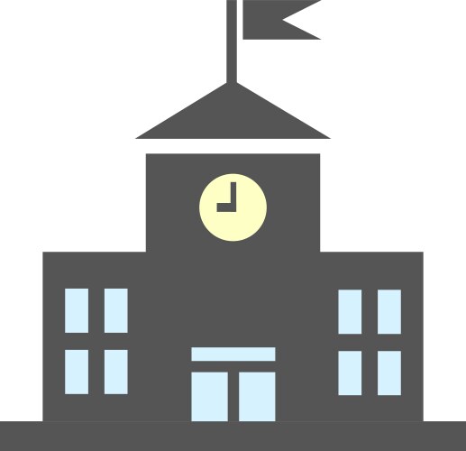 School flat building icon Royalty Free Vector Image