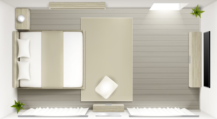 Room with furniture top view Royalty Free Vector Image