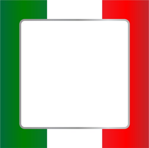 Italian flag symbol frame Royalty Free Vector Image