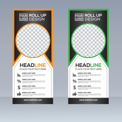 Roll up banner stand template Royalty Free Vector Image