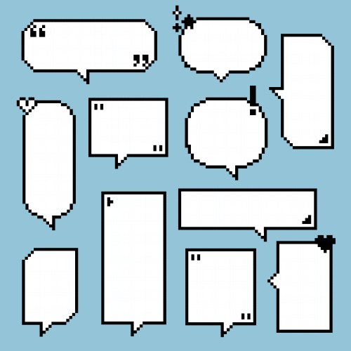 8bit pixel speech bubble balloon Royalty Free Vector Image