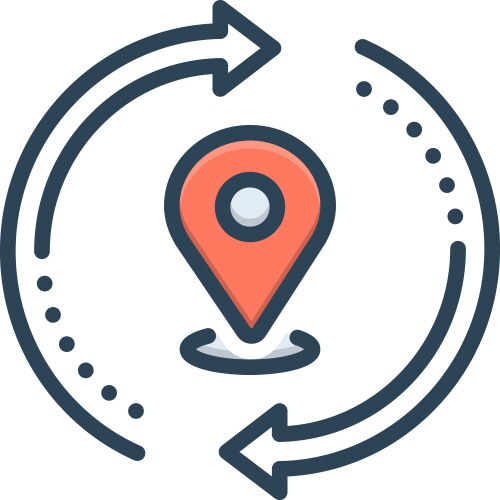Change location Royalty Free Vector Image - VectorStock
