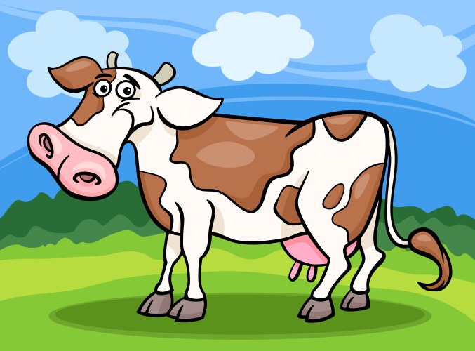 Cow farm animal cartoon Royalty Free Vector Image