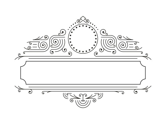 Floral frame line art template design Royalty Free Vector