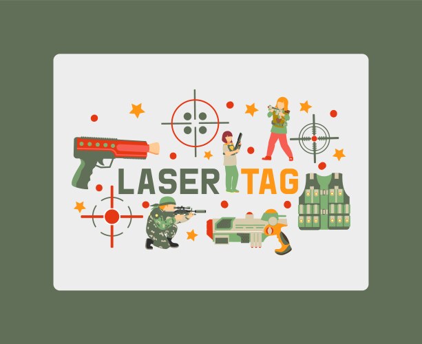 Laser tag game set banners Royalty Free Vector Image