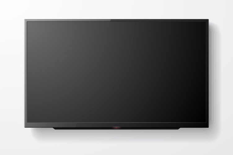 Flat tv screen mockup black television display Vector Image