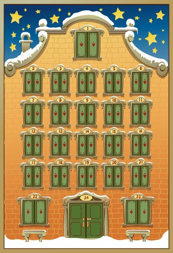 Christmas game with advent calendar Royalty Free Vector