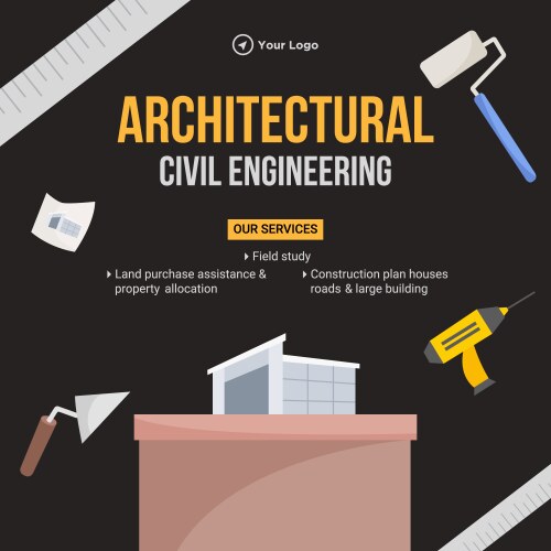 Architectural civil engineering banner design Vector Image