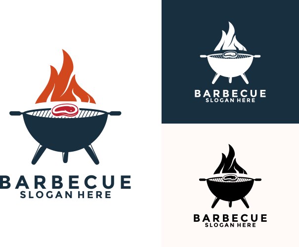 Barbecue bbq grill logo icon food Royalty Free Vector Image