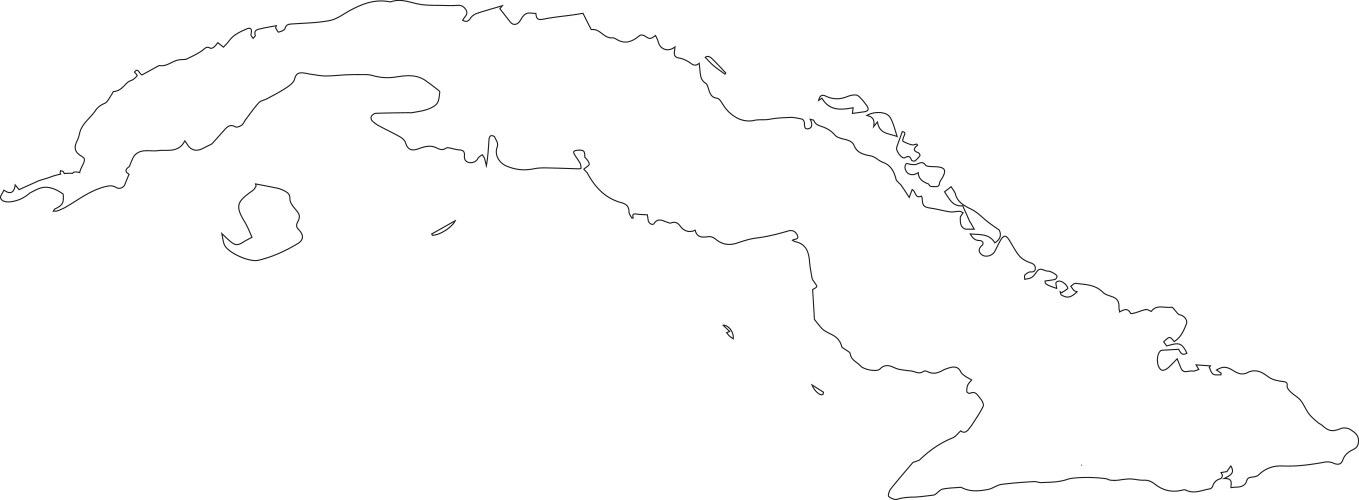 Map cuba black thick outline highlighted Vector Image