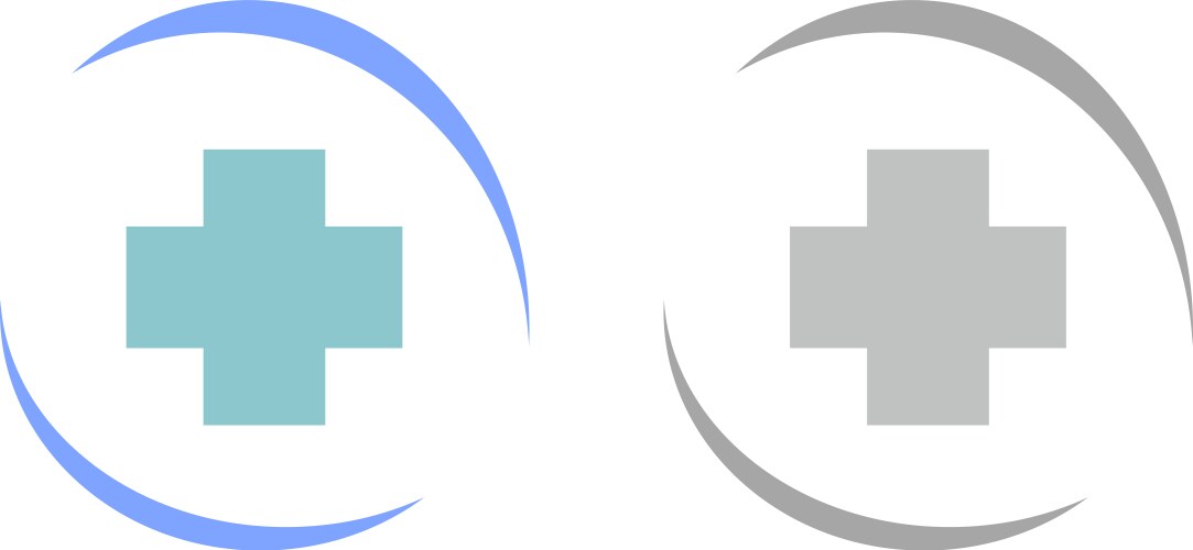 Pharmacy blue cross sign symbol logo Royalty Free Vector
