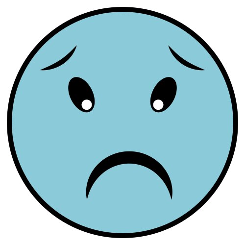 Sad Face Blue Emoji Emoticon Vector Images (over 910)
