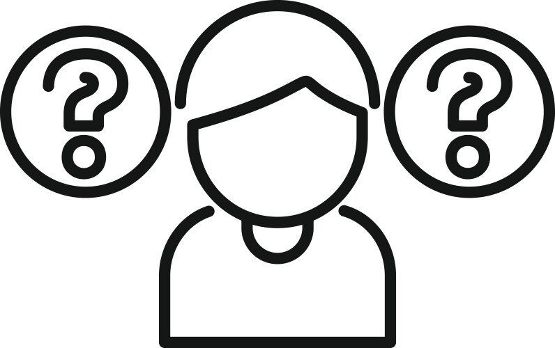 Two people thinking together with question mark Vector Image