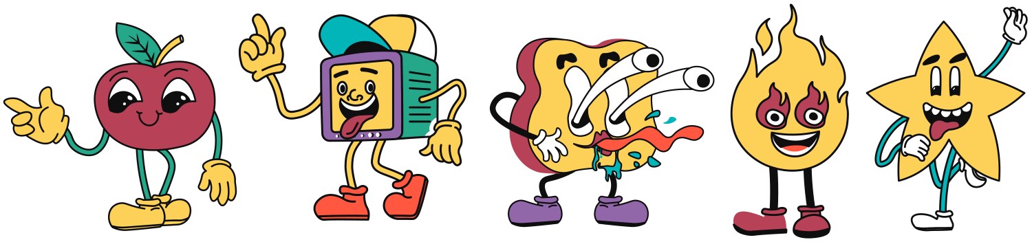 Cartoon numbers mascot funny number characters Vector Image