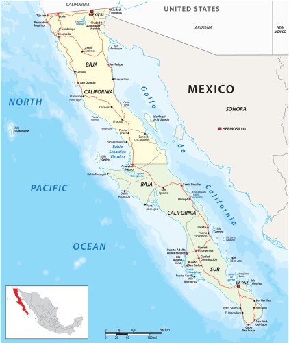 Baja California Sur Map Vector Images (39)