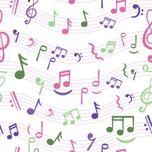 Seamless pattern with music notes hand drawn Vector Image