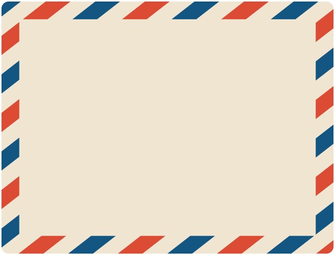 Airmail envelope frame with postage stamps Vector Image